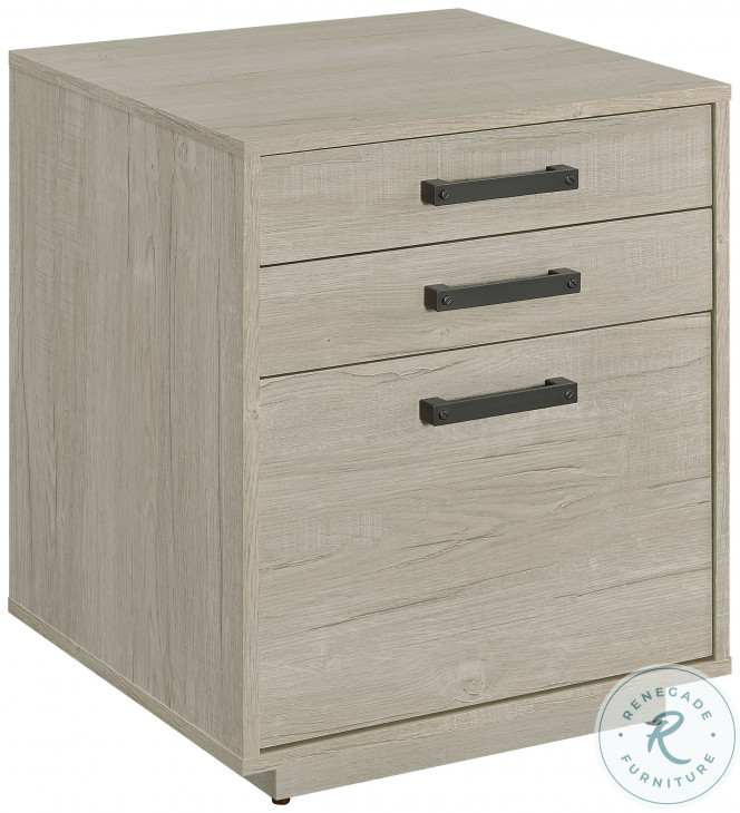 Loomis Whitewashed Grey 3 Drawer Square File Cabinet From Coaster ...