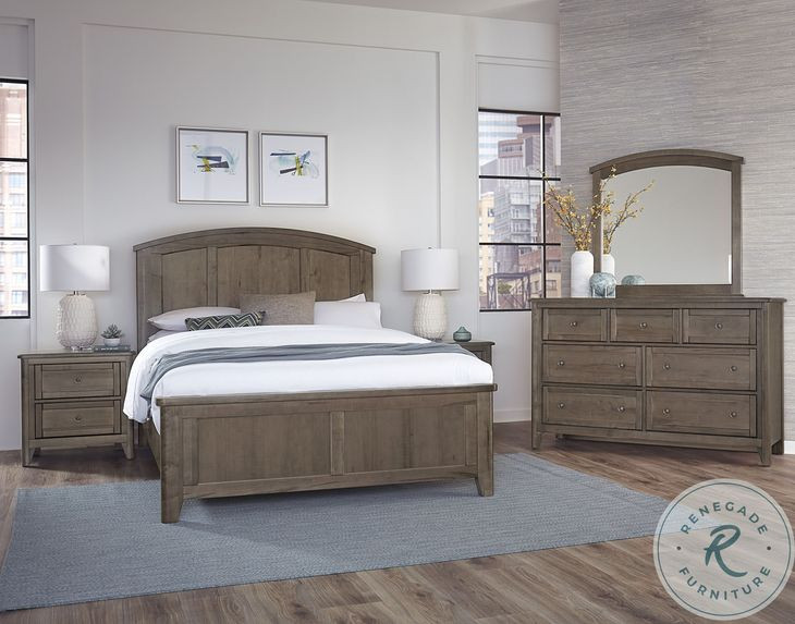 Woodbridge Dark Cashmere Queen Arch Panel Bed From Vaughan Bassett ...