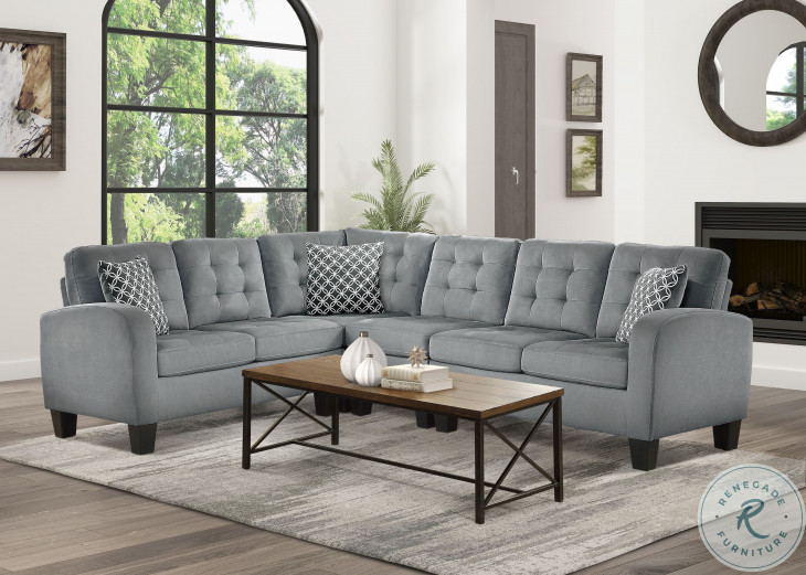 Sinclair Gray Reversible LAF Sectional From Homelegance | Coleman Furniture