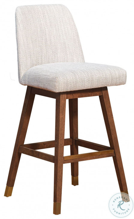 Amalie Beige Swivel Bar Stool From Armen Living | Coleman Furniture