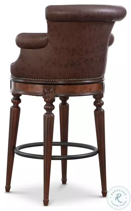 Brooks Venetian Regal Alabama Coco Leather Bar Stool From Maitland ...