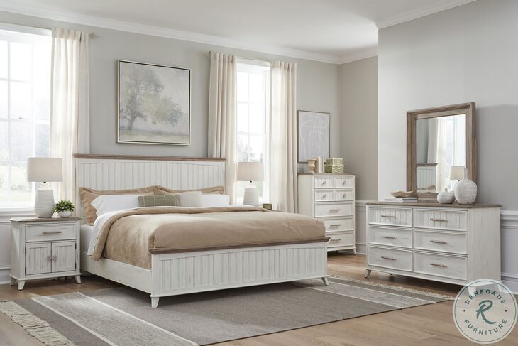 Beach Comber Weathered White And Sand Top Youth Panel Bedroom Set from ...