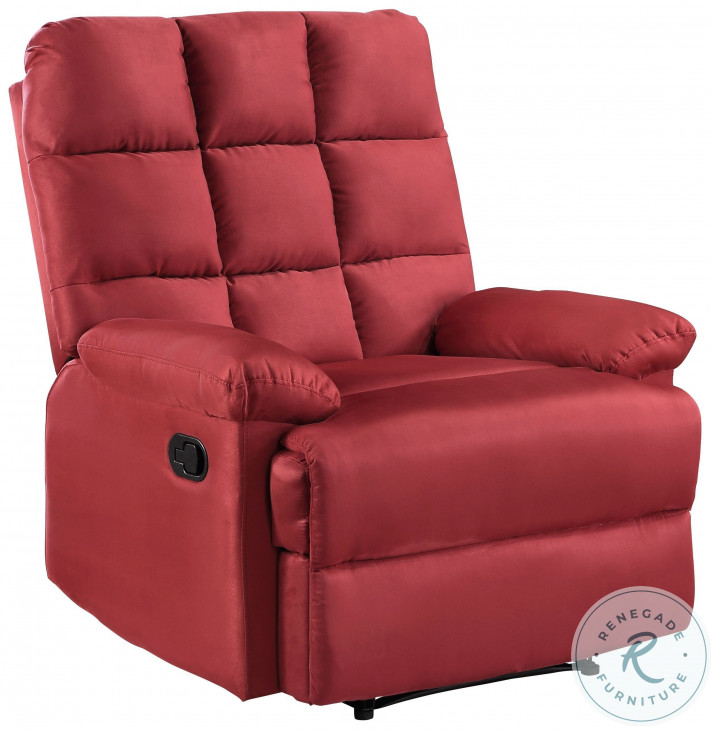 Colin Red Recliner From Homelegance | Coleman Furniture