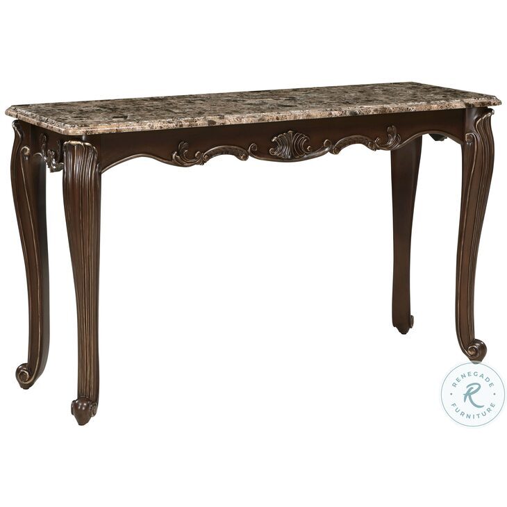 Balthasar Cherry Marble Top Sofa Table From Homelegance | Coleman Furniture