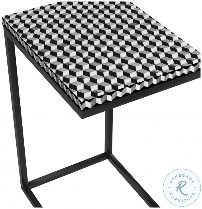 Nava Black And White Bone Accent Table From Bassett Mirror | Coleman ...