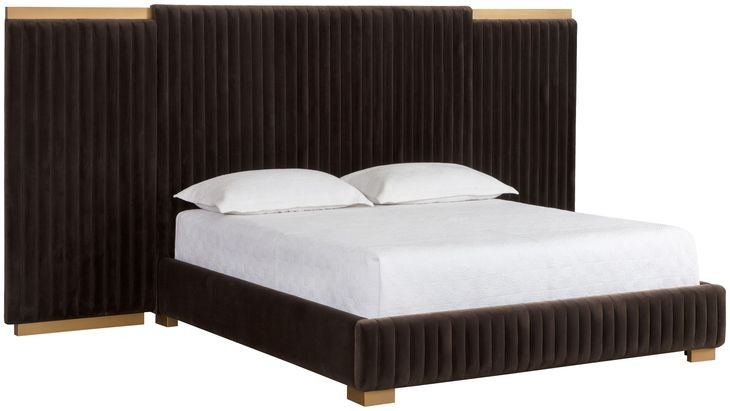 Tarrant Diamond Mink Upholstered Platform Bedroom Set from Sunpan ...
