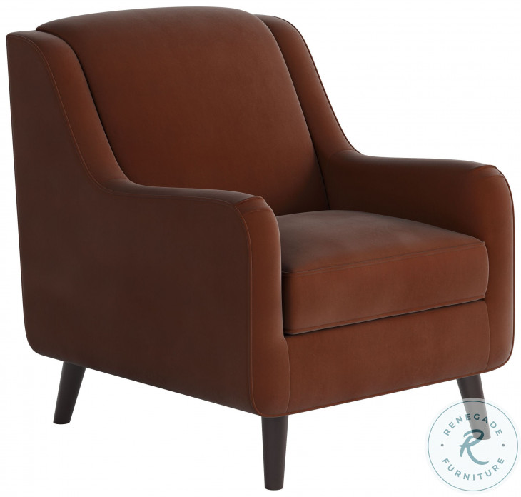 Bella Burnt Orange Sloped Arm Accent Chair From Southern Home ...