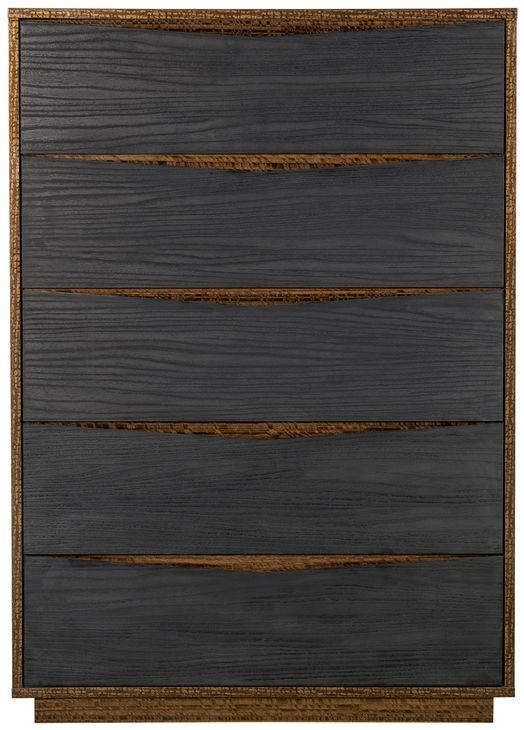 Kayner Charcoal 5 Drawer Chest with LED from Michael Amini | Coleman ...