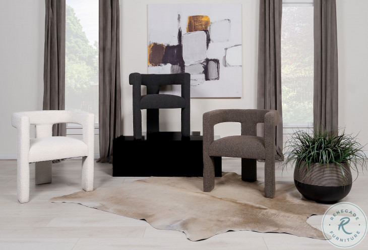 Petra White Boucle Accent Chair From Coaster Furniture | Coleman Furniture