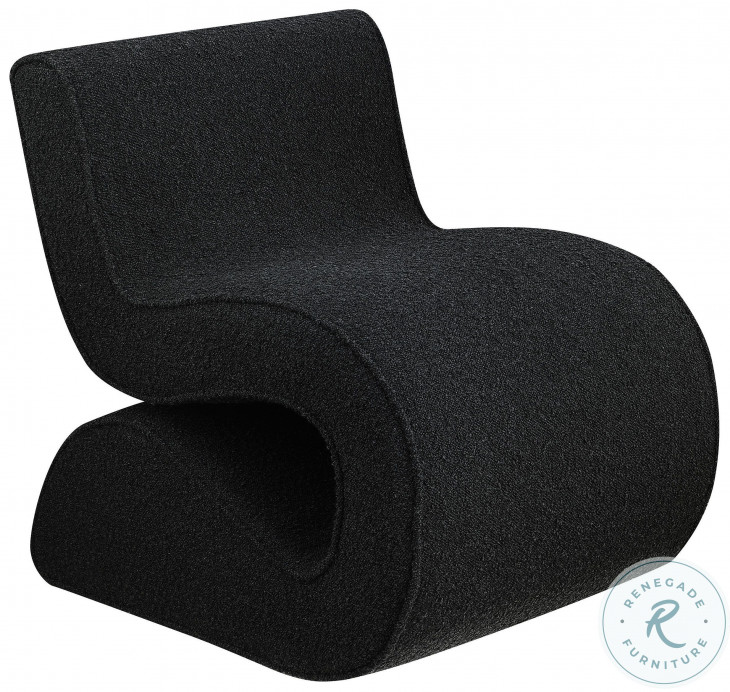 Ronea Charcoal Boucle Armless Curved Accent Chair From Coaster ...