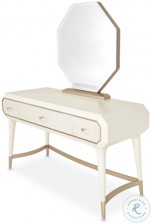 La Rachelle Medium Champagne Vanity with Mirror From Aico | Coleman ...