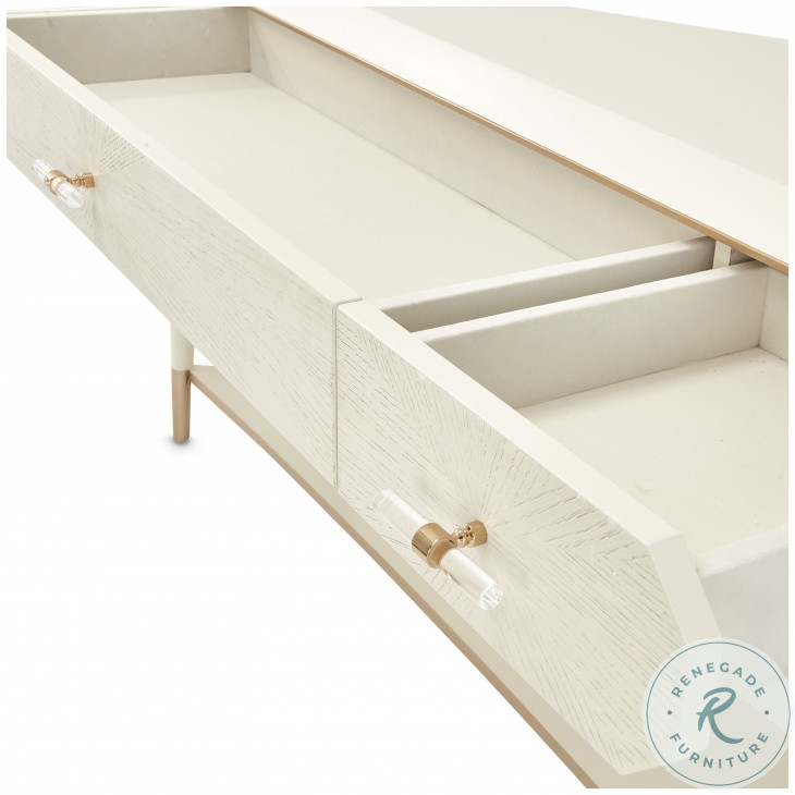 La Rachelle Medium Champagne Console Table From Aico | Coleman Furniture