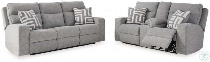 Biscoe Pewter Power Reclining Console Loveseat From Ashley Furniture ...
