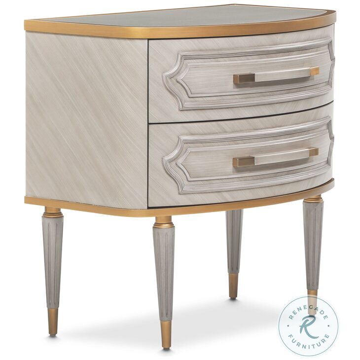 St. Helena Dove Gray And Bronze 2 Drawer Nightstand From Casa Luxe ...