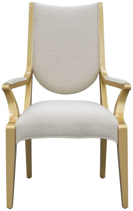Scotts Square Cornsilk Upholstered Dining Arm Chair from Michael Amini ...
