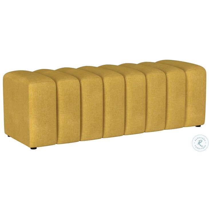 Summer Mustard Yellow Tufted Accent Bench From Coaster Furniture ...
