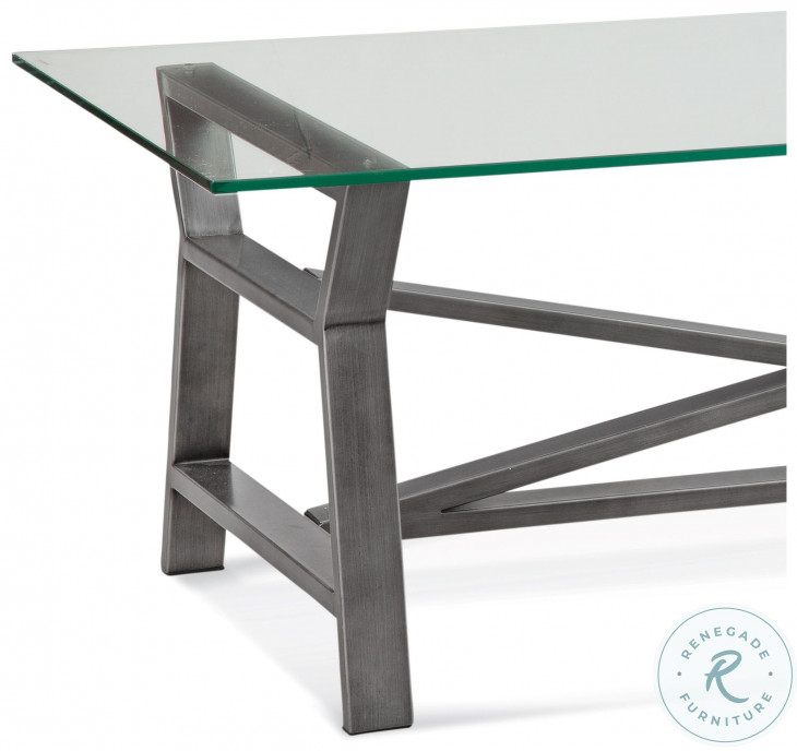 Ross Pewter Glass Top Rectangular Cocktail Table From Bassett Mirror ...