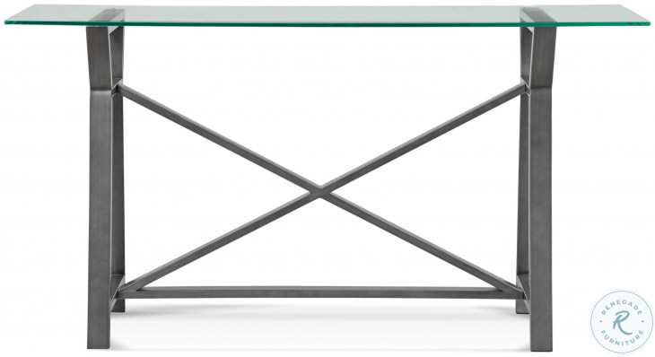 Ross Pewter Glass Top Rectangular Console Table From Bassett Mirror ...