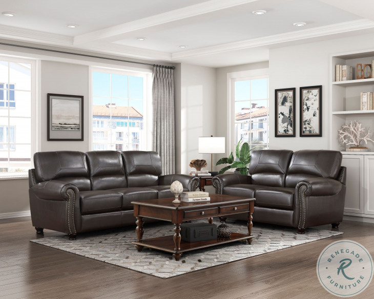 Foxborough Dark Brown Living Room Set from Homelegance | Coleman Furniture