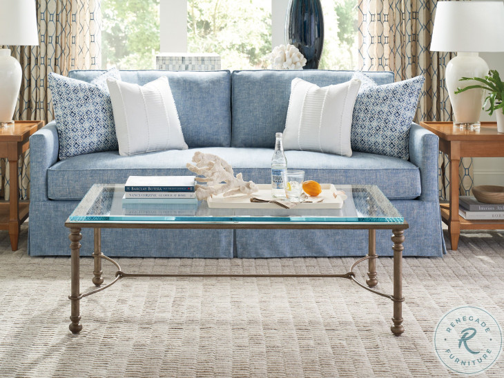 Laguna Textured Brass Bluff Metal And Glass Cocktail Table by Barclay ...