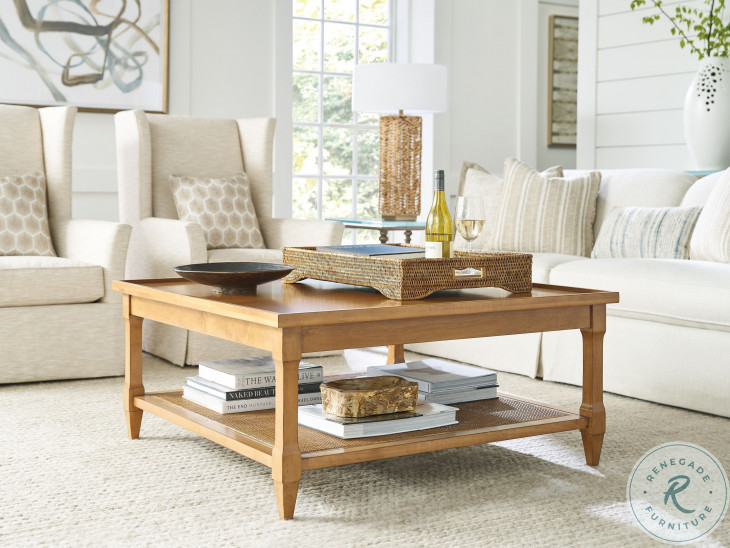 Laguna Light Nutmeg Temple Square Occasional Table Set by Barclay ...