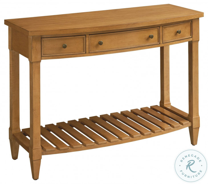 Laguna Light Nutmeg Temple bow front Console Table by Barclay Butera ...