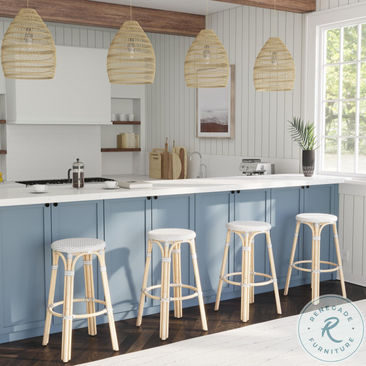 Tobias Grey Rattan Bar Stool From Butler | Coleman Furniture