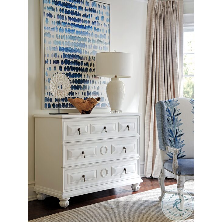 Cannes White 3 Drawer Single Dresser From Barclay Butera | Coleman ...
