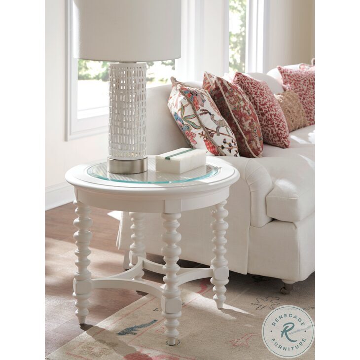 Cyprus White Round End Table From Barclay Butera | Coleman Furniture
