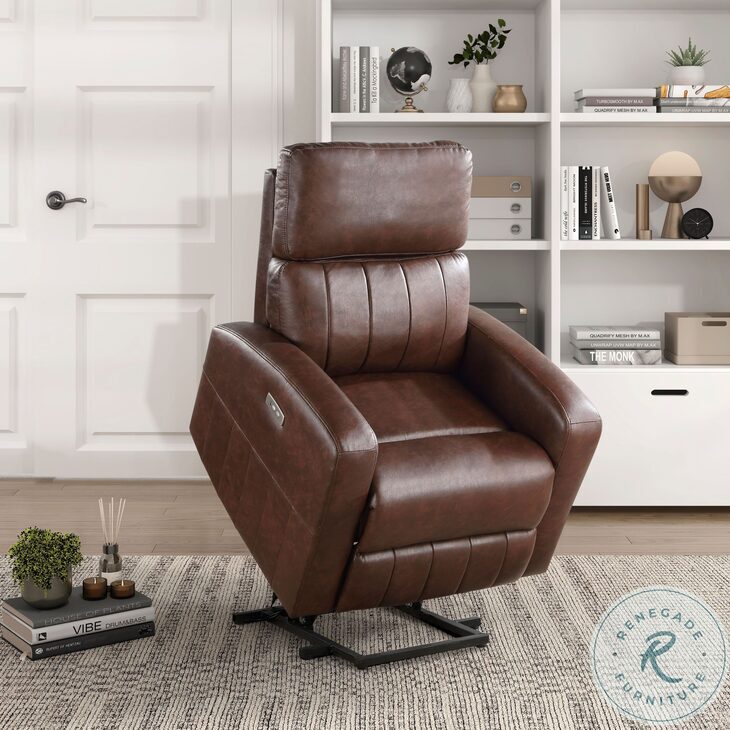 Wheaton Brown Power Lift Chair From Homelegance | Coleman Furniture