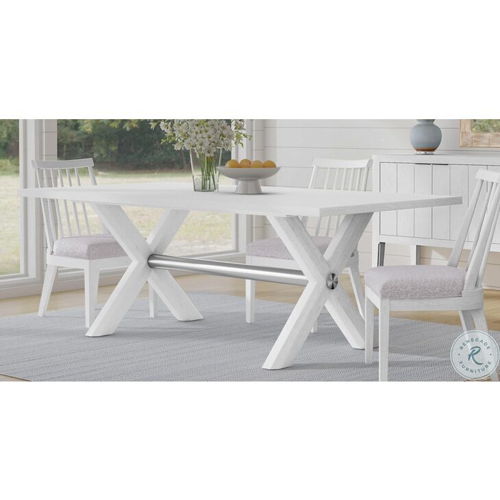 Nadine Bright White Dining Room Set from Bassett Mirror | Coleman Furniture