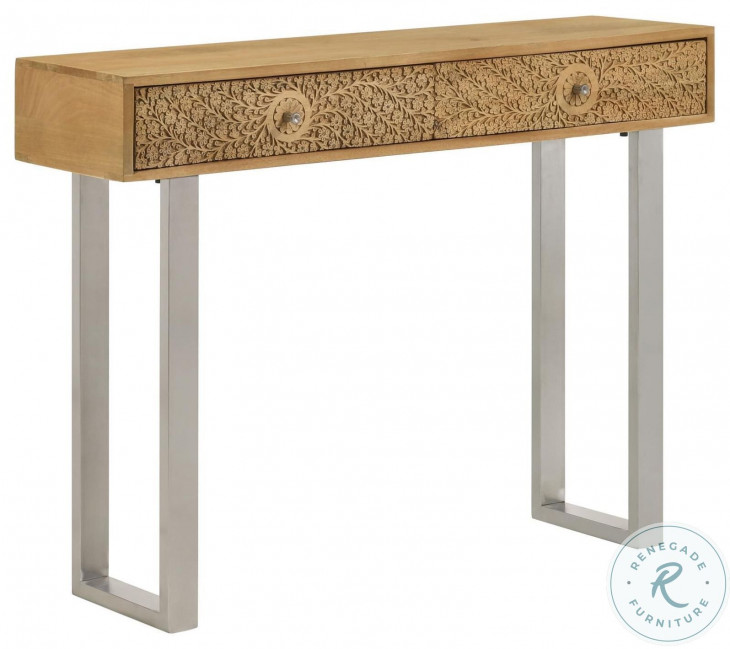 953512 Natural And Silver Console Table From Coaster | Coleman Furniture