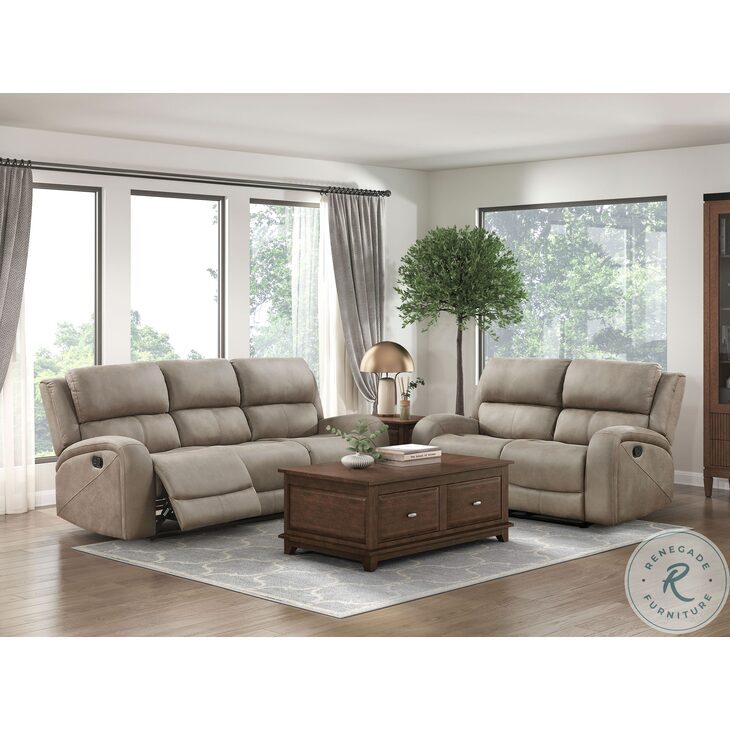Pagosa Brown Double Reclining Living Room Set from Homelegance | Coleman Furniture