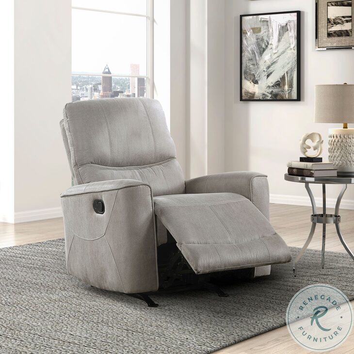 Ouray Gray Rocker Recliner From Homelegance | Coleman Furniture