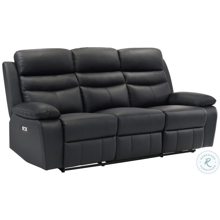 Hancock Black Double Power Reclining Sofa From Homelegance | Coleman ...