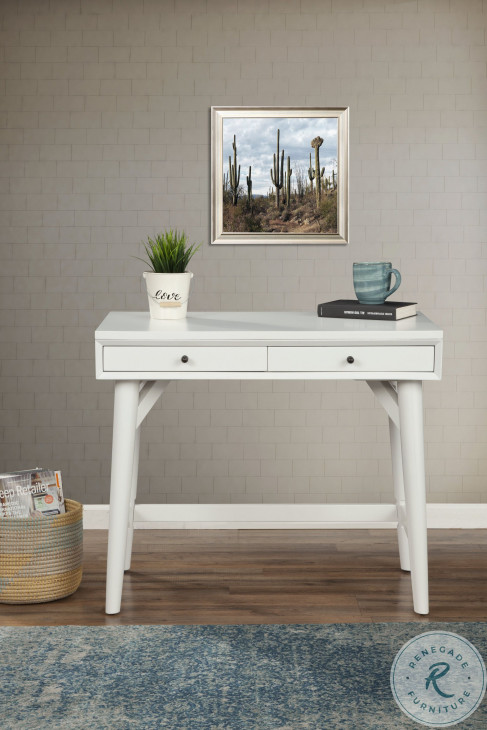 Flynn White Mini Desk From Alpine | Coleman Furniture