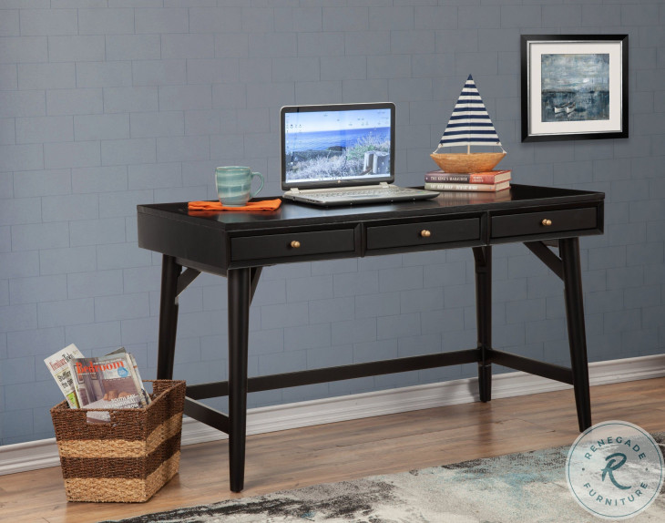 Flynn Black Large Desk From Alpine | Coleman Furniture