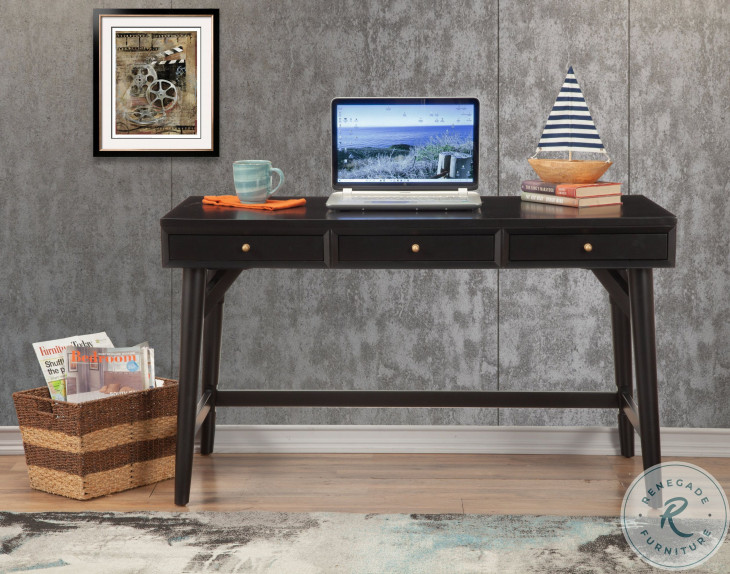 Flynn Black Large Desk From Alpine | Coleman Furniture