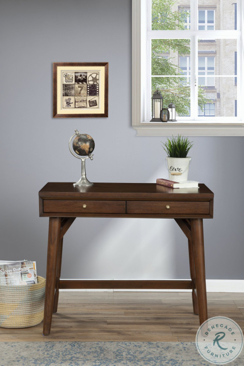 Flynn Walnut Mini Desk From Alpine | Coleman Furniture