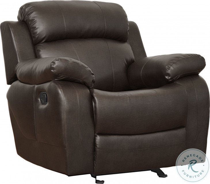 Marille Dark Brown Glider Reclining Chair | HomeGalleryStores.com ...
