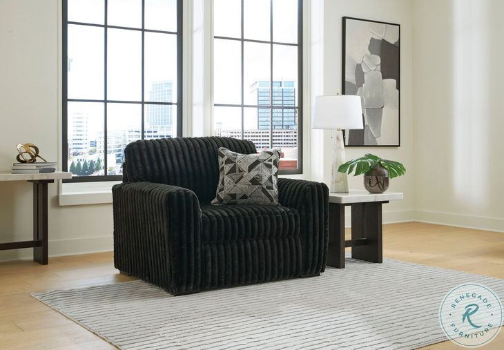 Midnight Madness Onyx Black Oversized Chair From Ashley Furniture ...