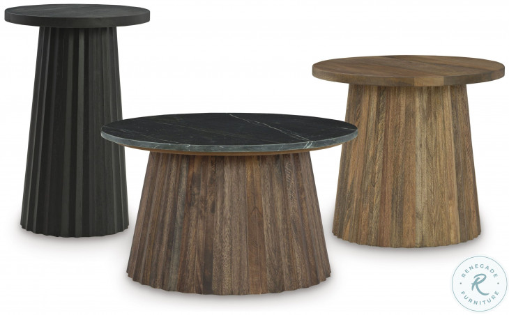 Ceilby Black And Warm Brown Accent Cocktail Table From Ashley Furniture ...