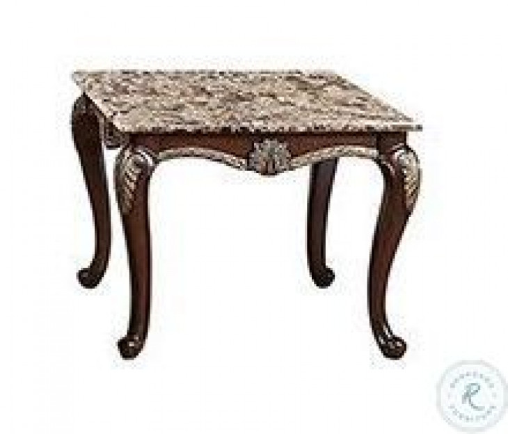 Maximus Brown And Marble End Table From New Classic | Coleman Furniture