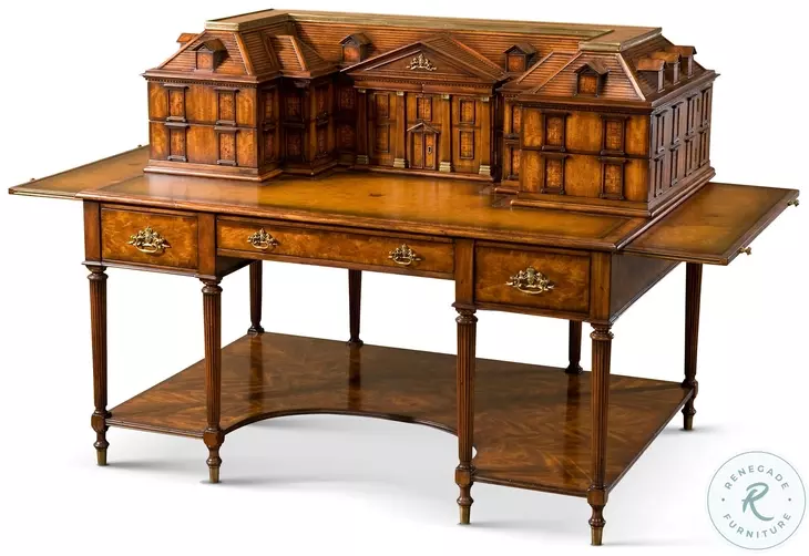 Althorp Marbury Green And Silver Tooling Ramsey Mahogany 60" House Desk ...