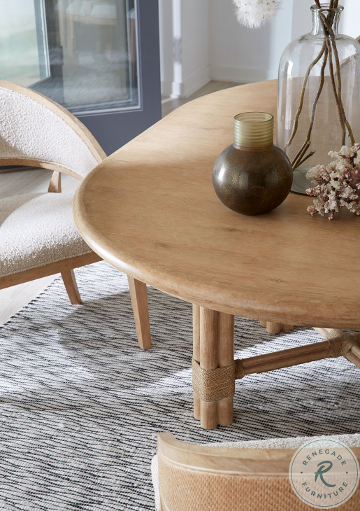 Retreat Light Brown Pole Rattan Round Extendable Dining Table From ...