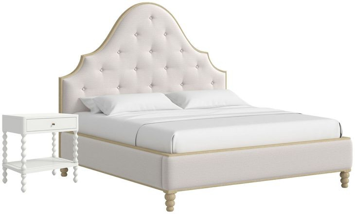 Haven Sundrenched Oak and Ivory Upholstered Panel Bedroom Set from ART ...