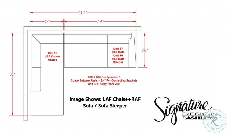 Abinger Natural 2 Piece LAF Chaise Sectional Bundle From Ashley ...