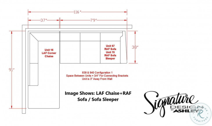 Abinger Smoke 2 Piece LAF Sectional Bundle From Ashley Furniture ...