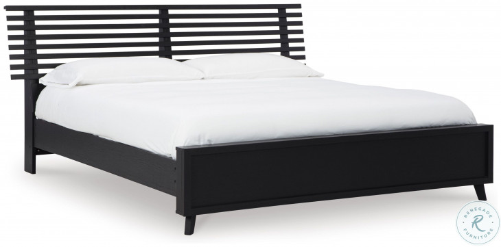 Danziar Black King Slat Panel Bed From Ashley Furniture | Coleman Furniture