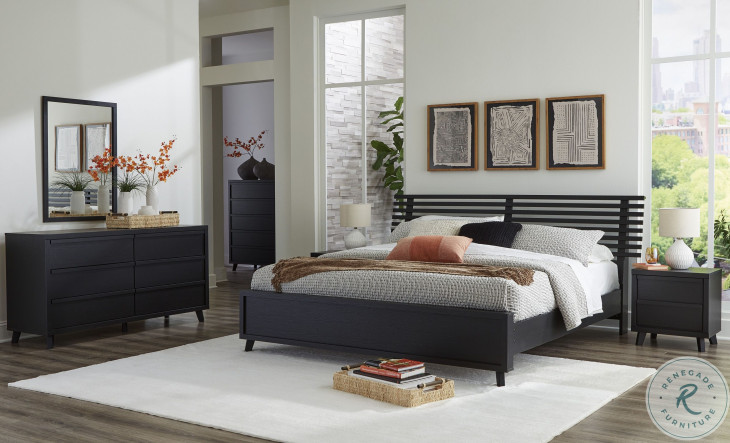 Danziar Black Slat Platform Bedroom Set from Ashley Furniture | Coleman Furniture
